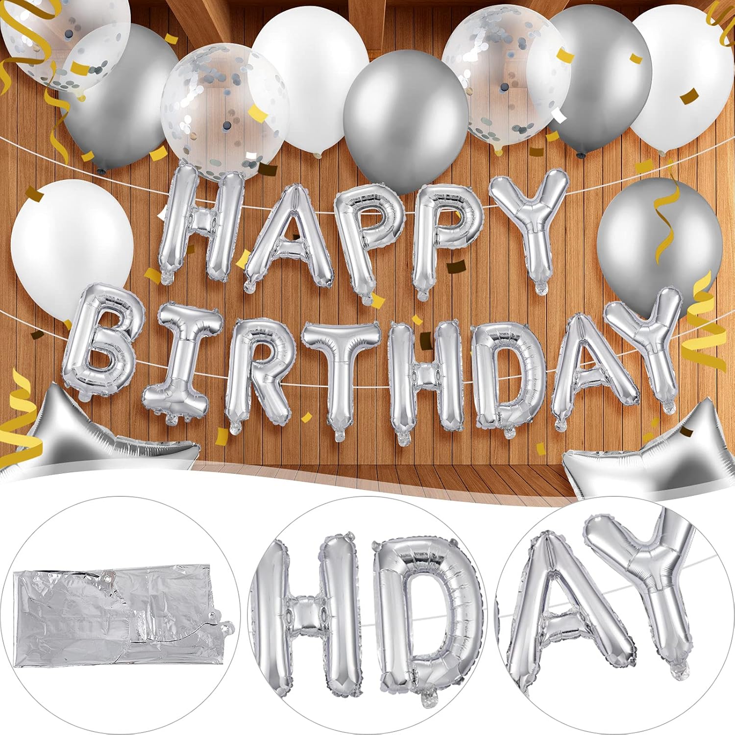 Hicarer 31 Pieces Party Balloons Set, Happy Birthday Balloon Banner ...