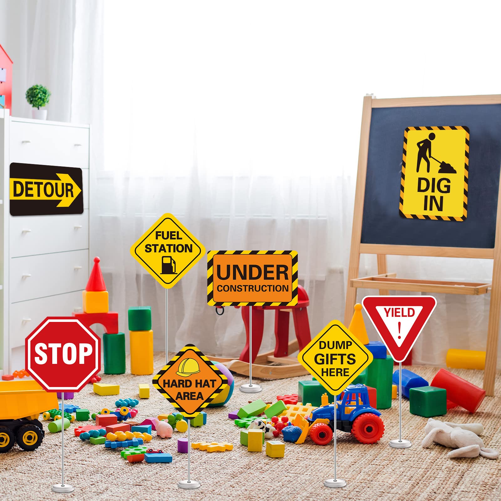 Mua 12 Pcs Construction Party Signs Traffic Zone Laminated Signs ...