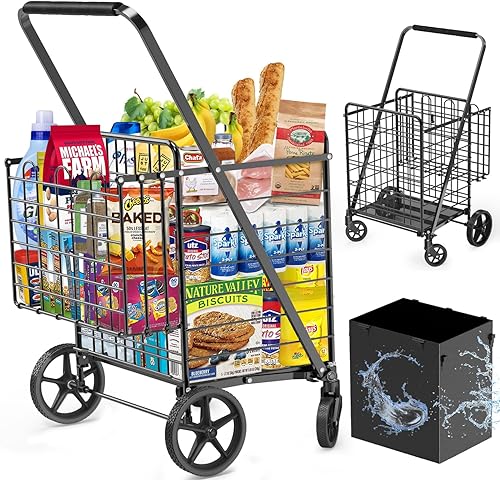 455lbs Shopping Cart for Groceries, Large Heavy Duty Grocery Cart on ...