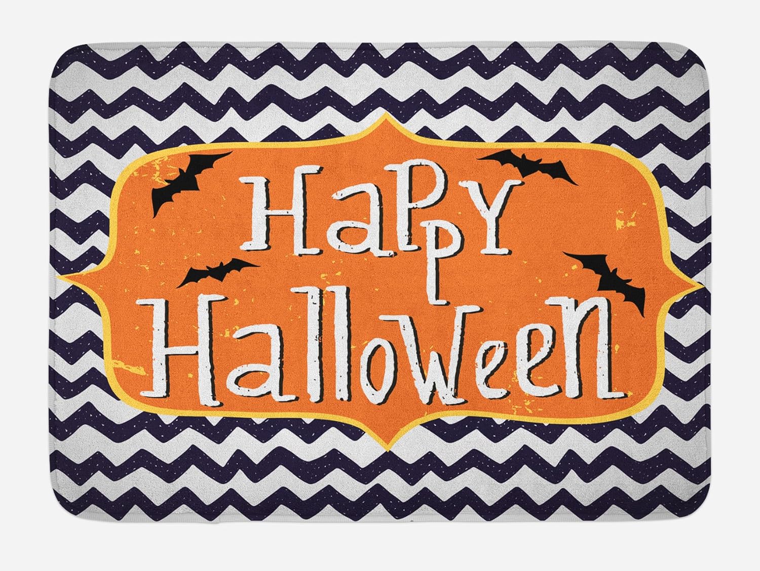 Amazon.com: Lunarable Halloween Bath Mat, Halloween Greeting Card ...