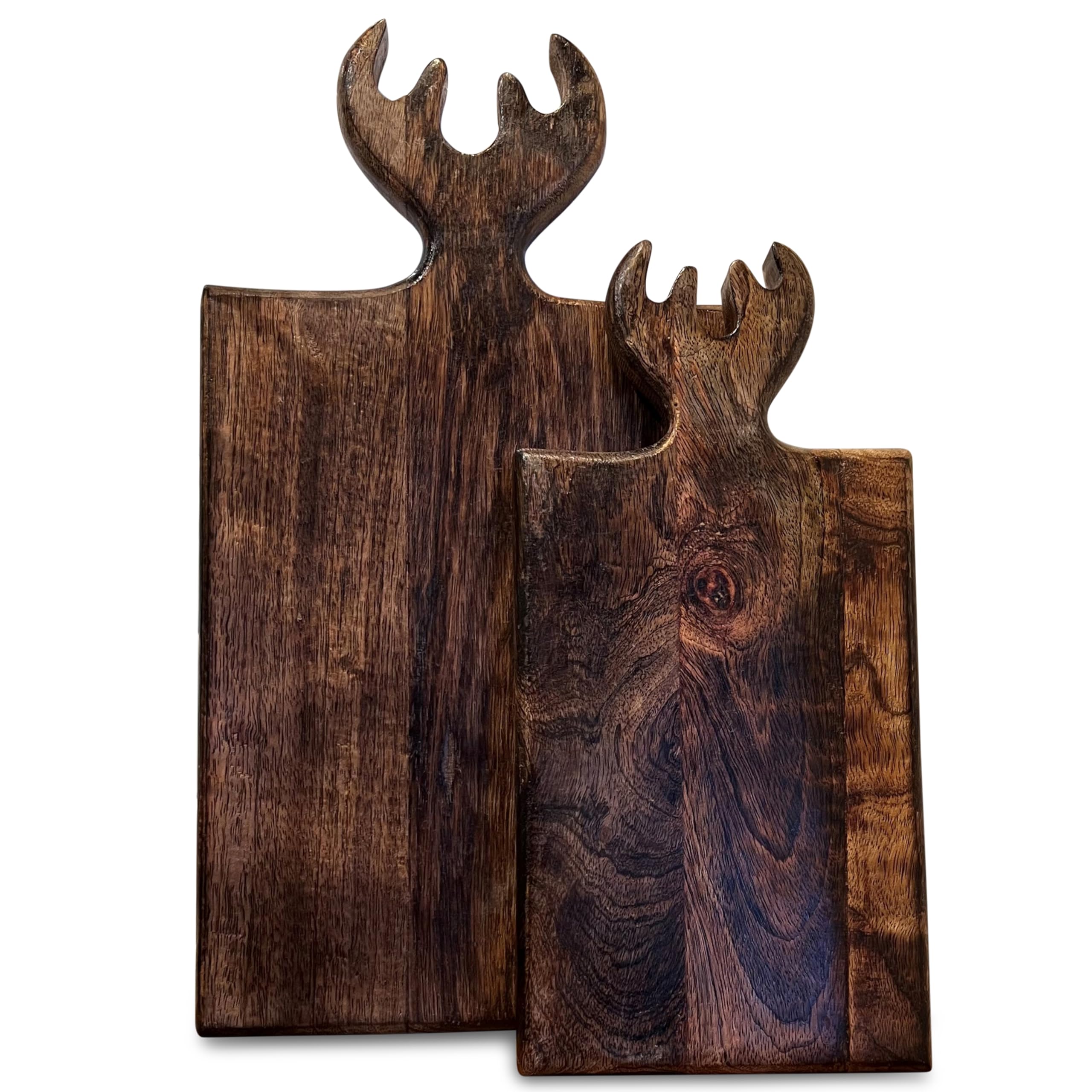 Rustic Cutting Boards, Set of 2, Rectangular, Antler Handles ...