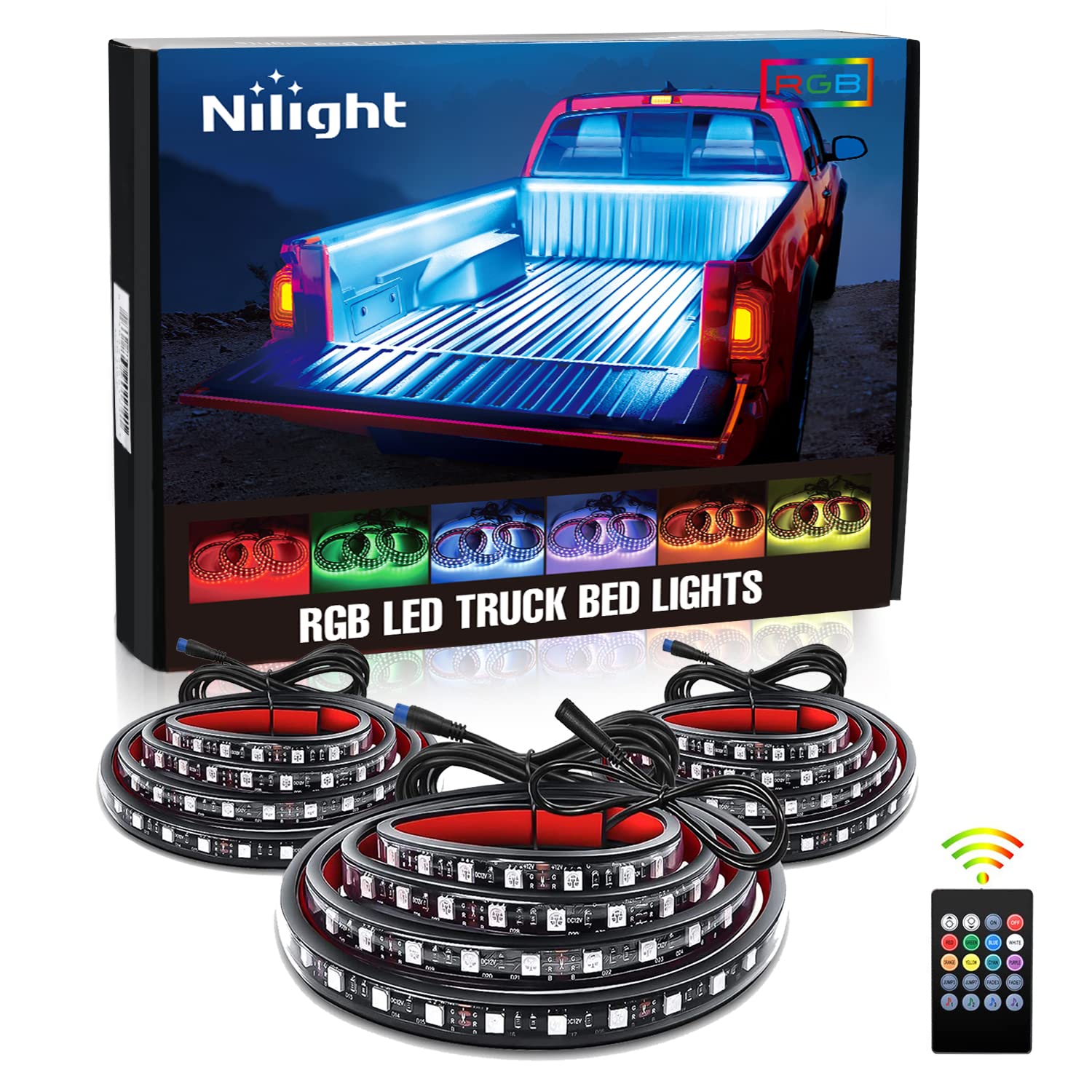 Nilight 3PCS 60 Inch RGB Truck Bed Light Strip Kit 270 LED Neon Accent ...