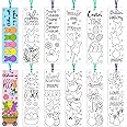 Amazon.com: Haooryx 75Pcs Easter Color Your Own Bookmarks, Funny Bunny ...