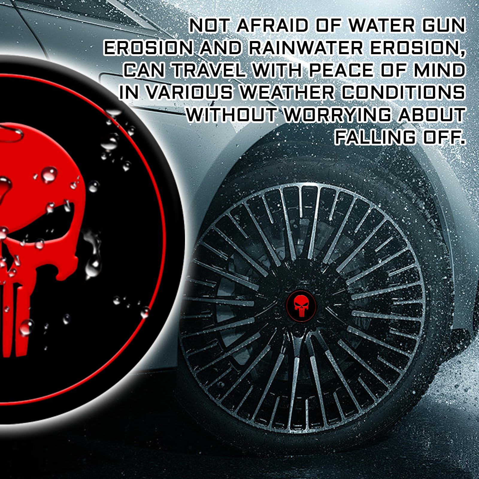 Mua 4 PCS Skull Car Wheel Center Caps, 2.2" Center Caps for Rims ...