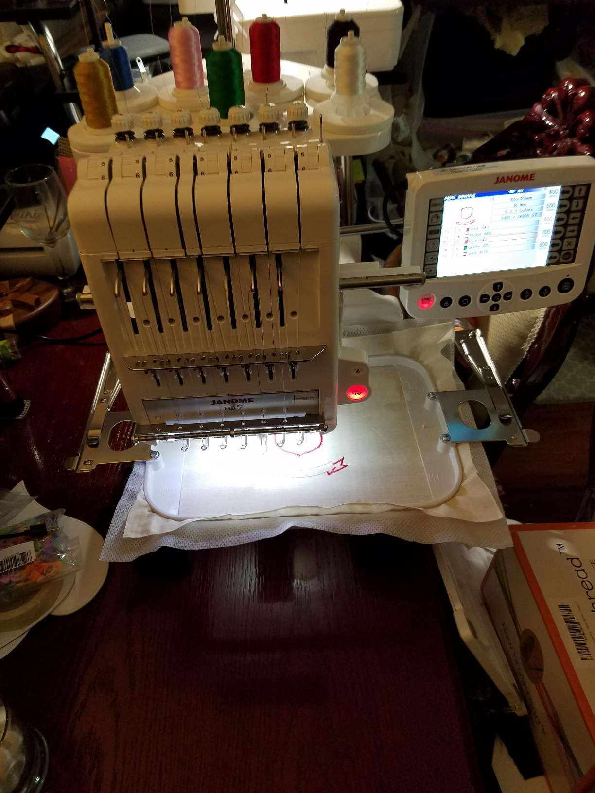 $194/mo - Finance Janome 001MB7 Multi-Needle Embroidery Machine, White ...