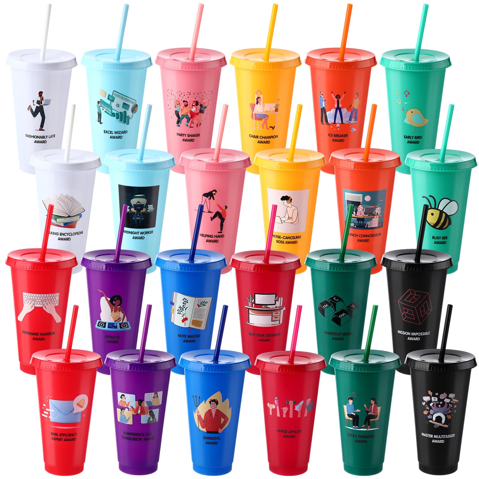 Skylety 24 Pcs Funny Employee Appreciation Cups Gifts Bulk 24oz ...