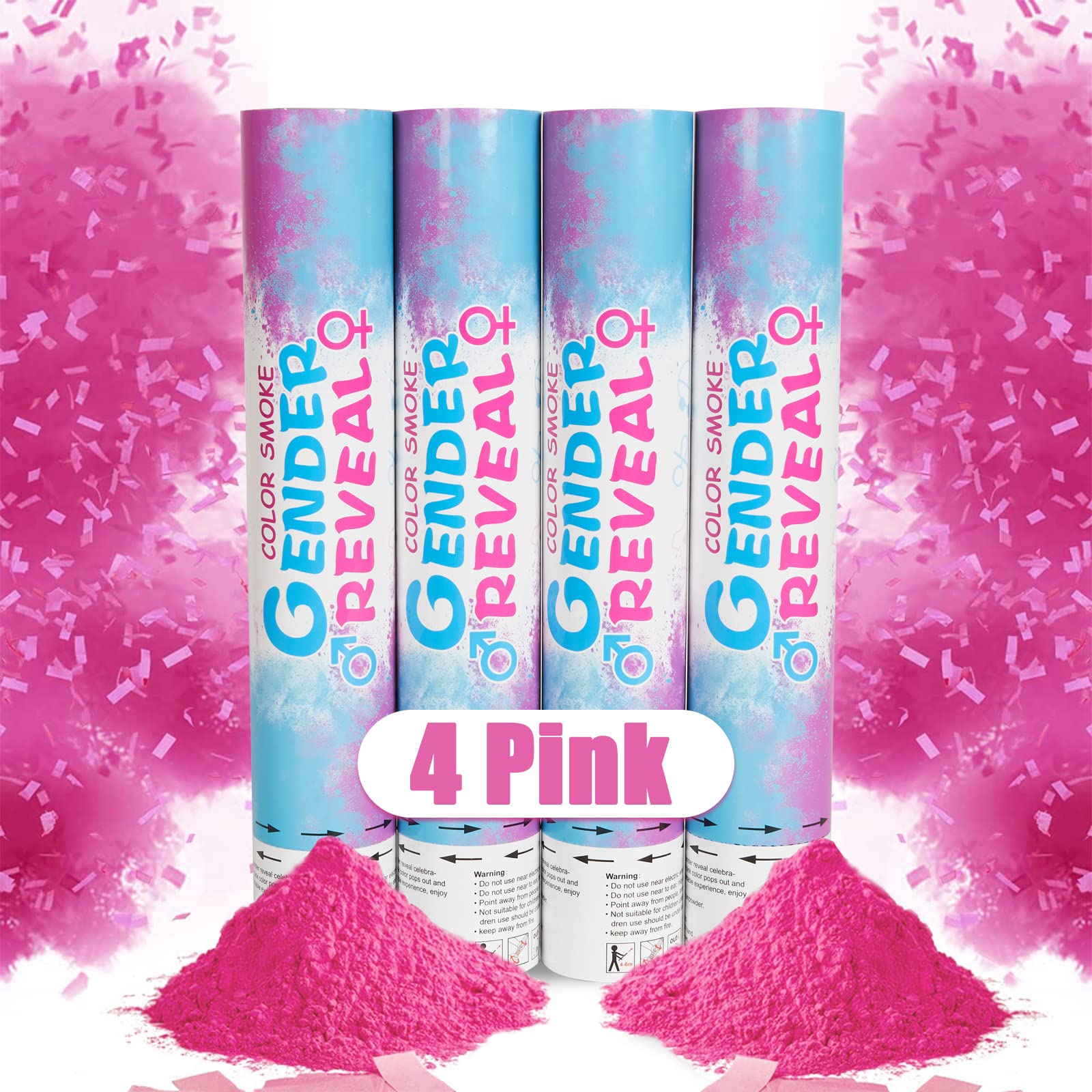Mua PFXNJDEQ Gender Reveal Confetti Powder Cannon, 4 Pink, 12 Inch, 100 ...