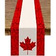 Happy Canada Day Table Runner Canadian National Day Maple Leaf ...