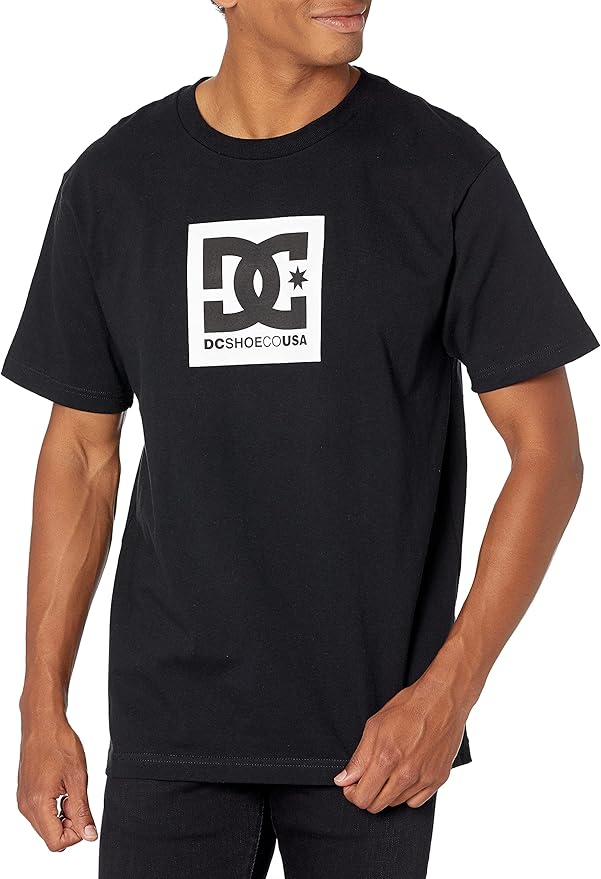 DC Men's Square Star Tee Shirt, Black/White, XXL: Amazon.co.uk: Clothing