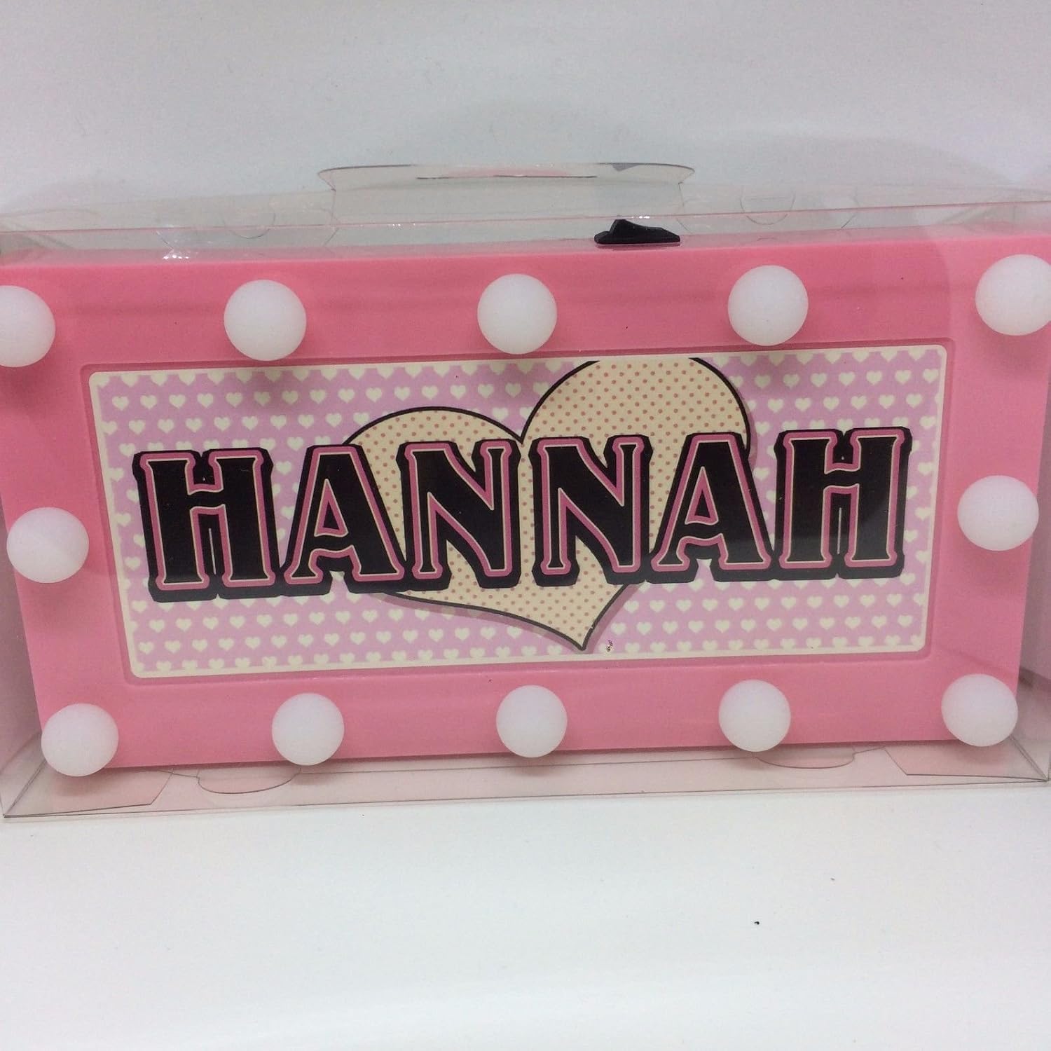 HANNAH Childrens LED Personalised Name In Lights room Sign – BigaMart