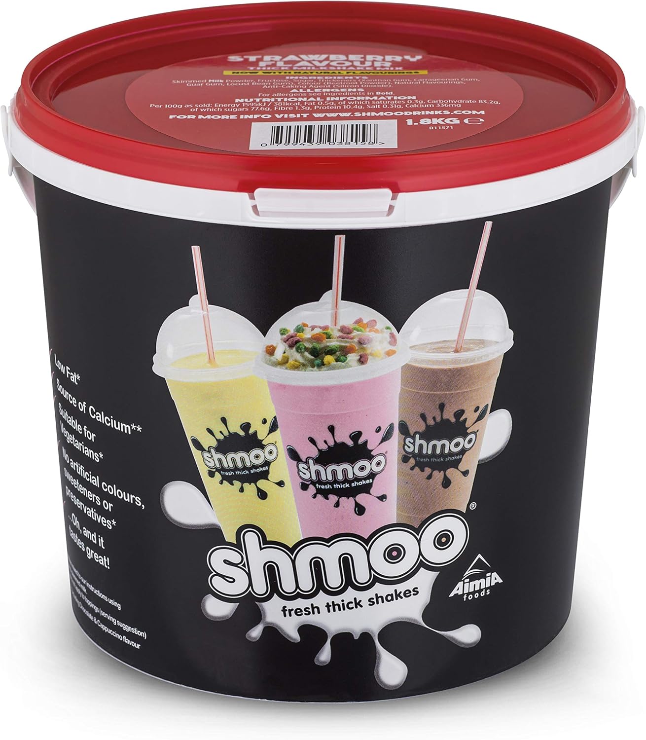 Shmoo Strawberry Milkshake Thick Shake Mix 1.8KG Tub (No Cups): Amazon ...