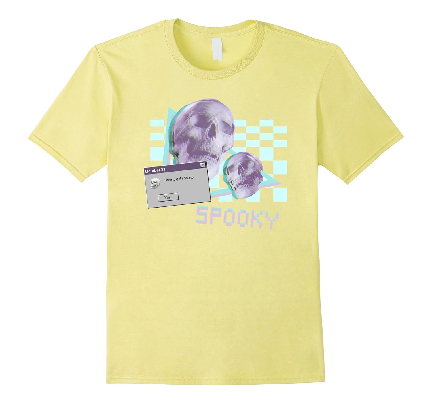 Spooky Skeleton Aesthetic – Halloween Vaporwave Shirt-T-Shirt – Managatee