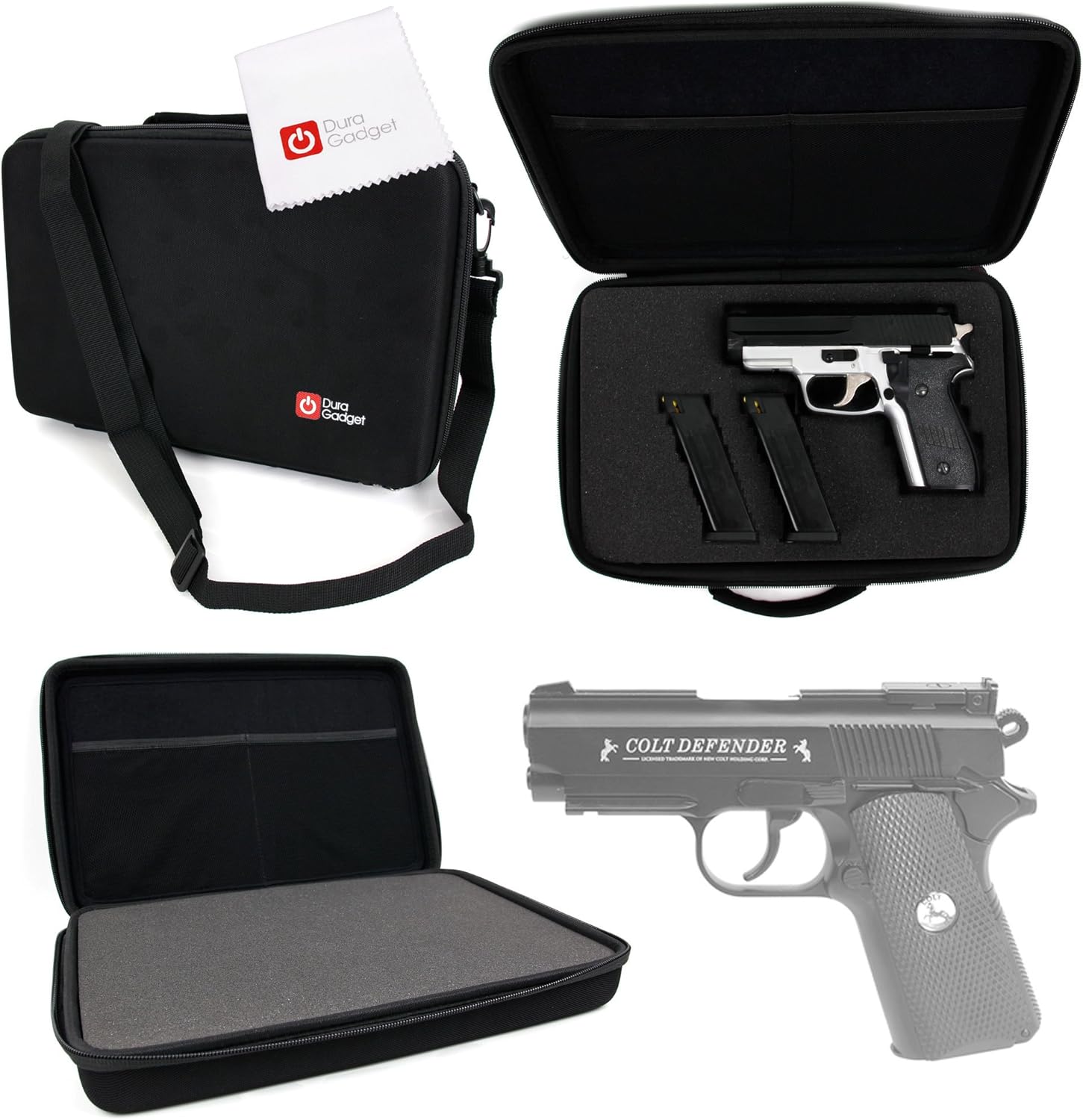 DURAGADGET Colt Defender Pistol BB Airgun Storage Case - Tough Black ...