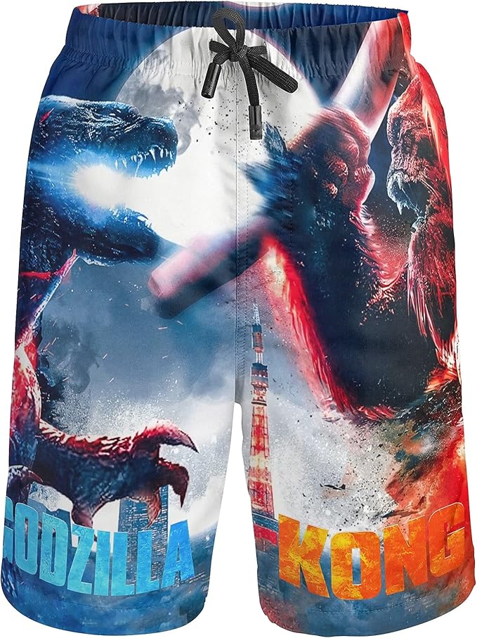 MPY-SEA Godzilla Shorts Beach Swimming Trunks for Boys Children Quick ...
