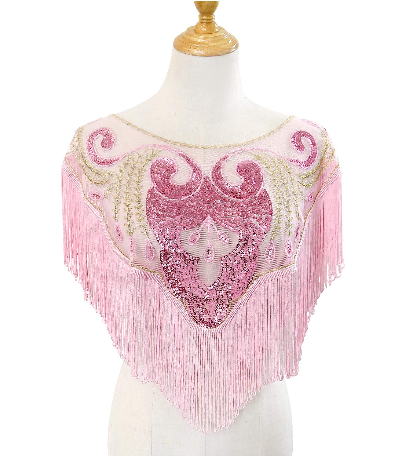 L'vow Women's Vintage 1920s Flapper Shawl Sequins Gatsby Evening Bolero ...