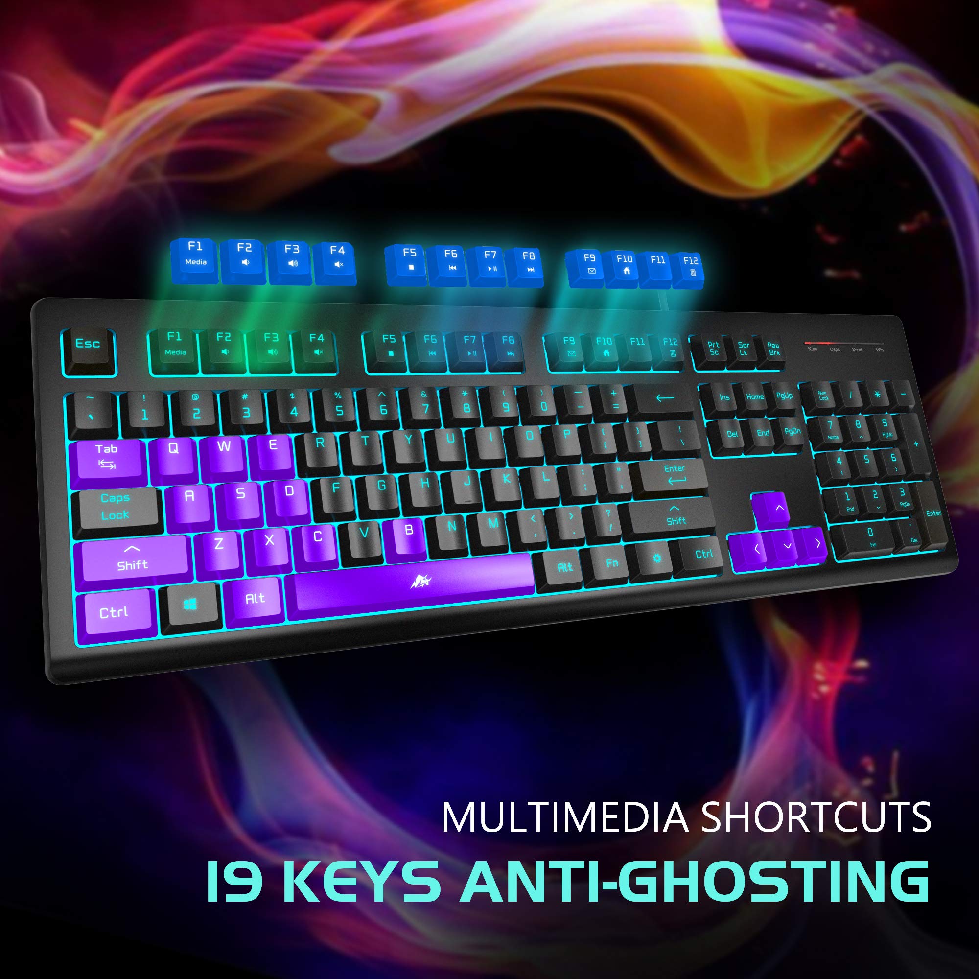 Mua Light Up Quiet Gaming Keyboard - Membrane Silent Wired Keyboard ...