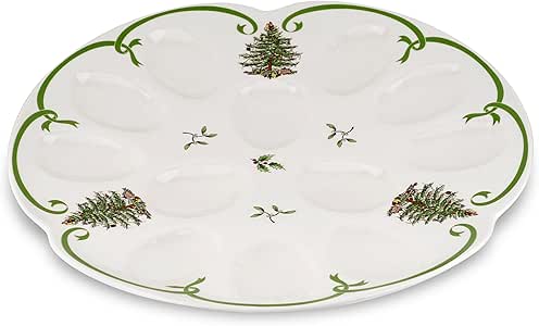 Amazon.com: Spode Christmas Tree Devilled Egg Dish: Deviled Egg Plates ...