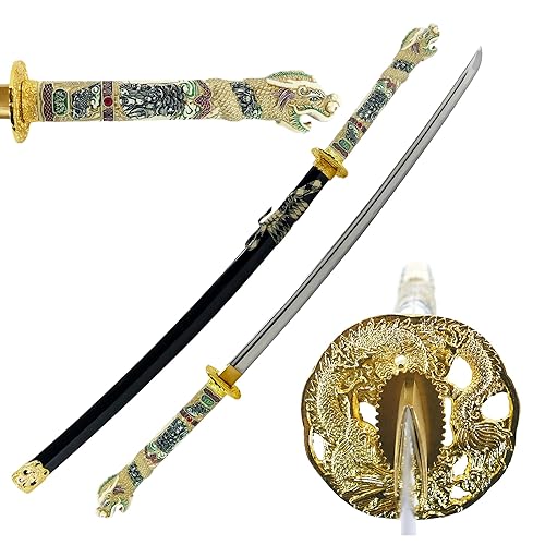 Makoto Handmade Sharp Katana Samurai Sword 42" Full Size Black ...