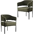 Amazon.com: Locus Bono Modern Sherpa Accent Chair Set of 2, Curved Back ...