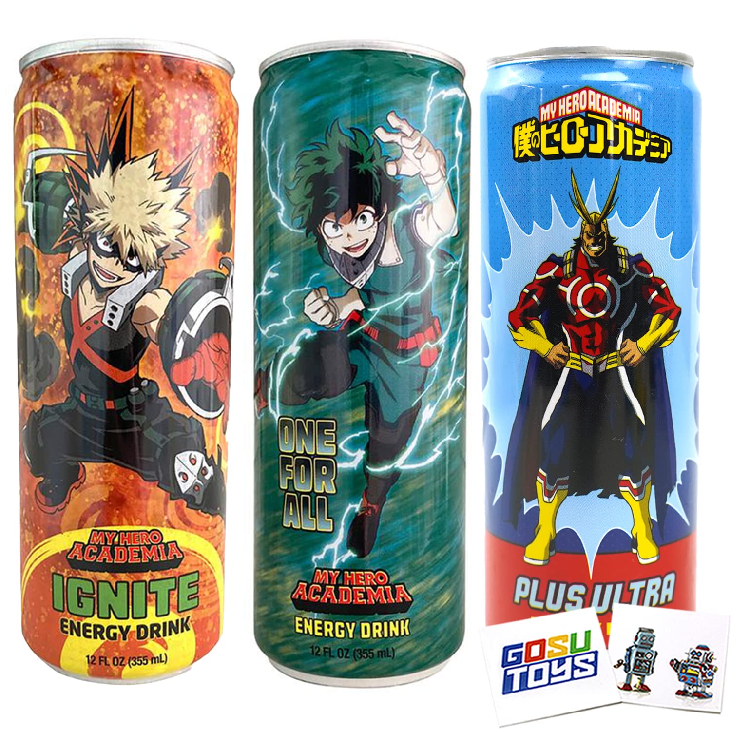 My Hero Academia Energy Drinks (3 Pack) Plus Ultra (All Might) , One ...