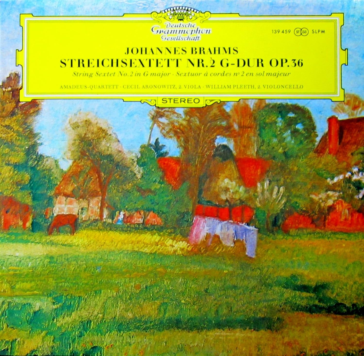 BRAHMS, Johannes: String Sextet nr.2 in G-dur, op.36 -- Amadeus-Quartett -- Deutsche Grammophon ...