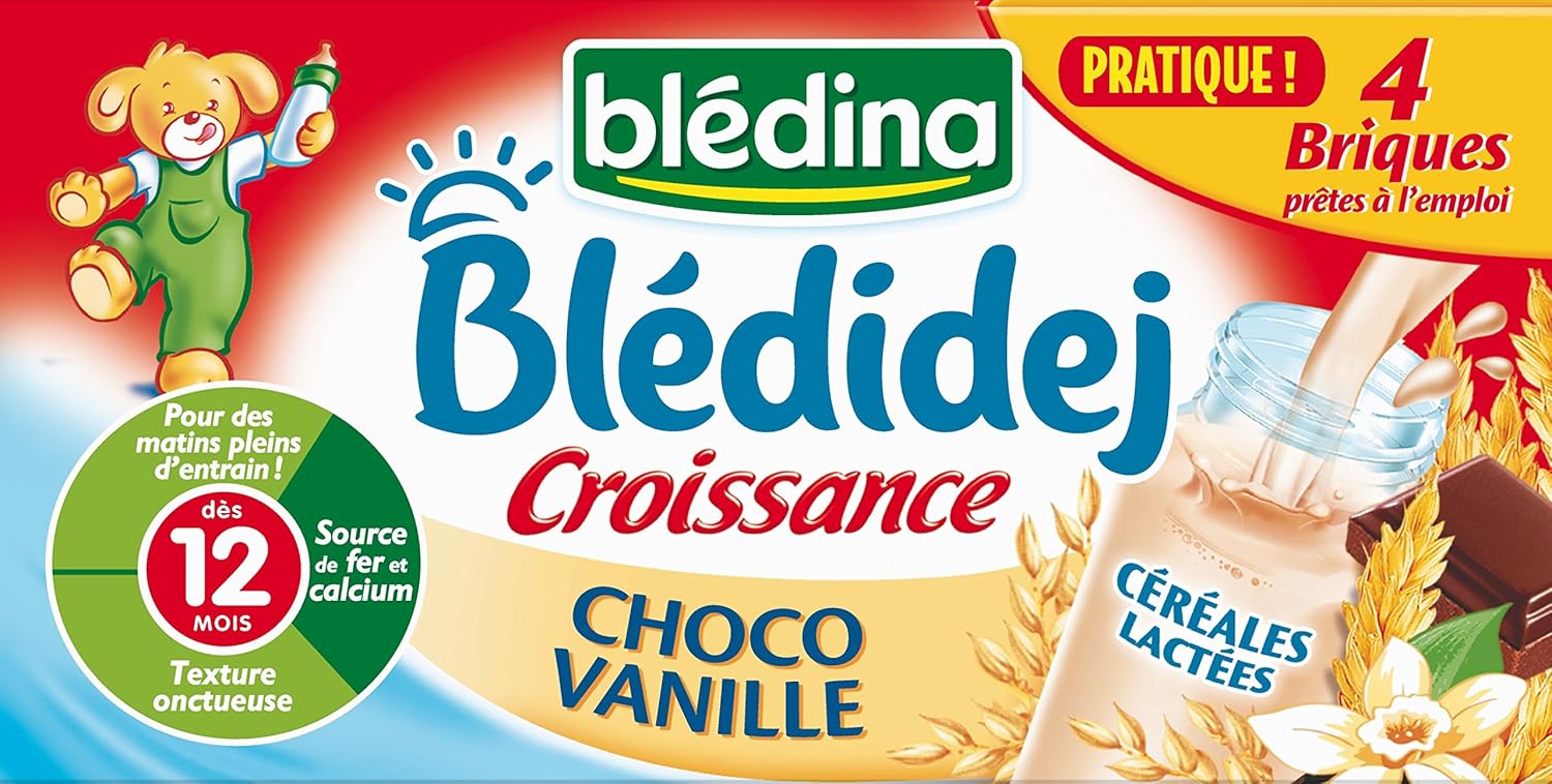 Blédina Blédidej Croissance Céréales Lactées Choco Vanille dès 12 mois ...