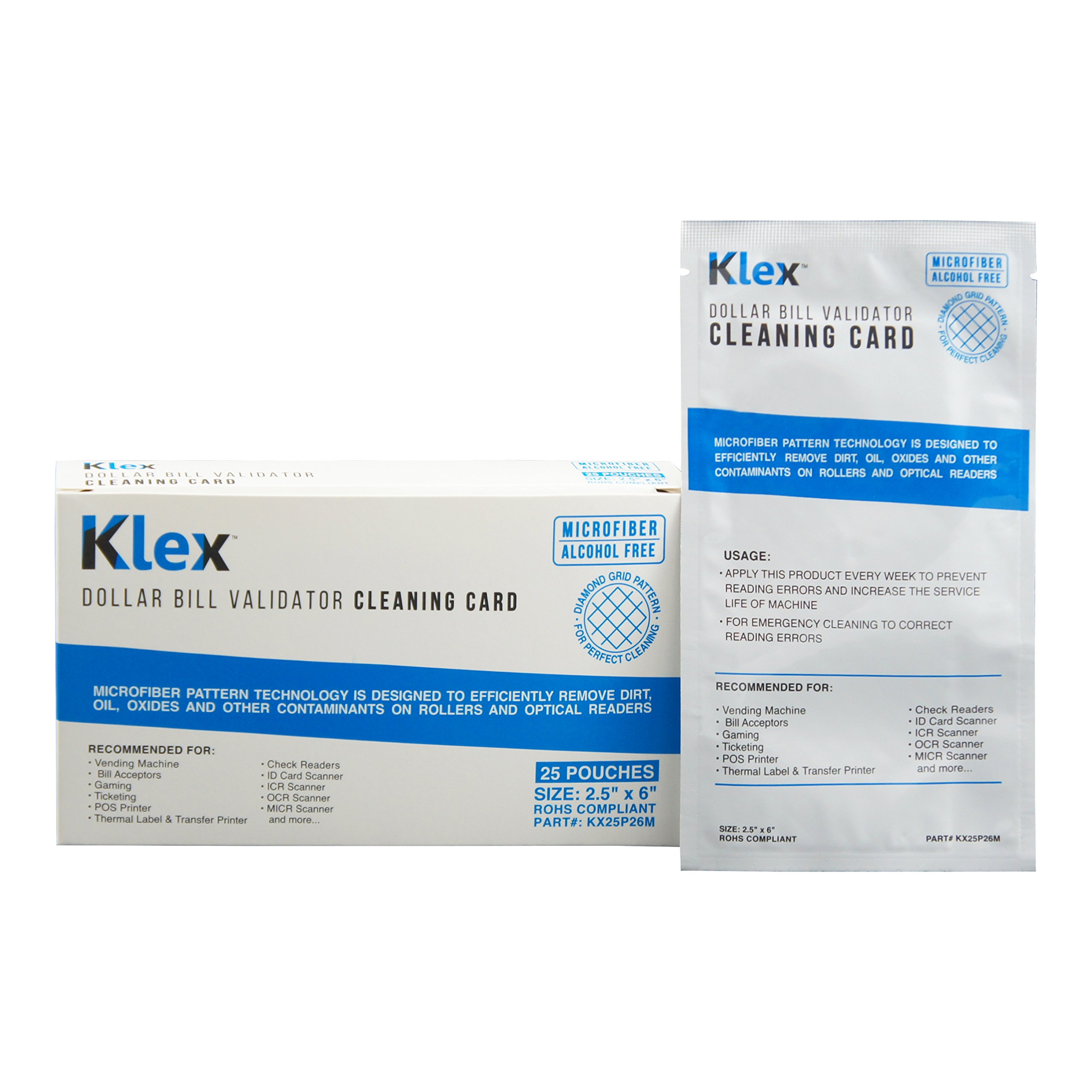 Mua Klex Microfiber ATM Bill Validators MICR Cleaning Card 2.5 x 6 IPA ...