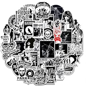 Amazon.com: 50 PCS Punk Rock Stickers Rock and Roll Music Stickers ...
