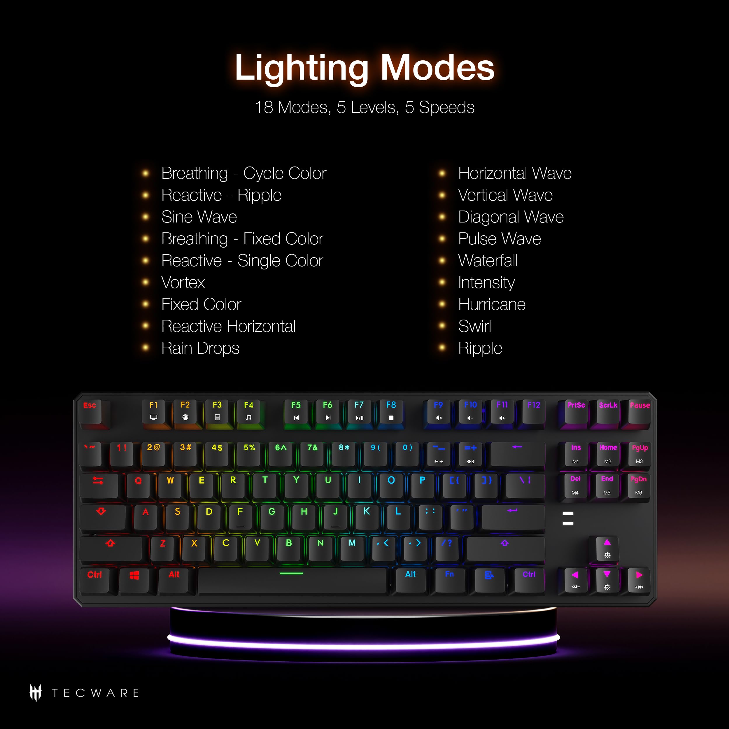 Mua TECWARE Phantom 87 Key Mechanical Keyboard, RGB led, Outemu Brown ...