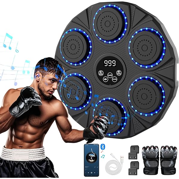 Music Boxing Smart Machine With Gloves, Wall Mounted Bluetooth Boxing ...
