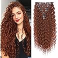 Amazon.com : FLUFYMOOZ 9PCS Clip in Hair Extensions 22 Inch Curly Hair ...