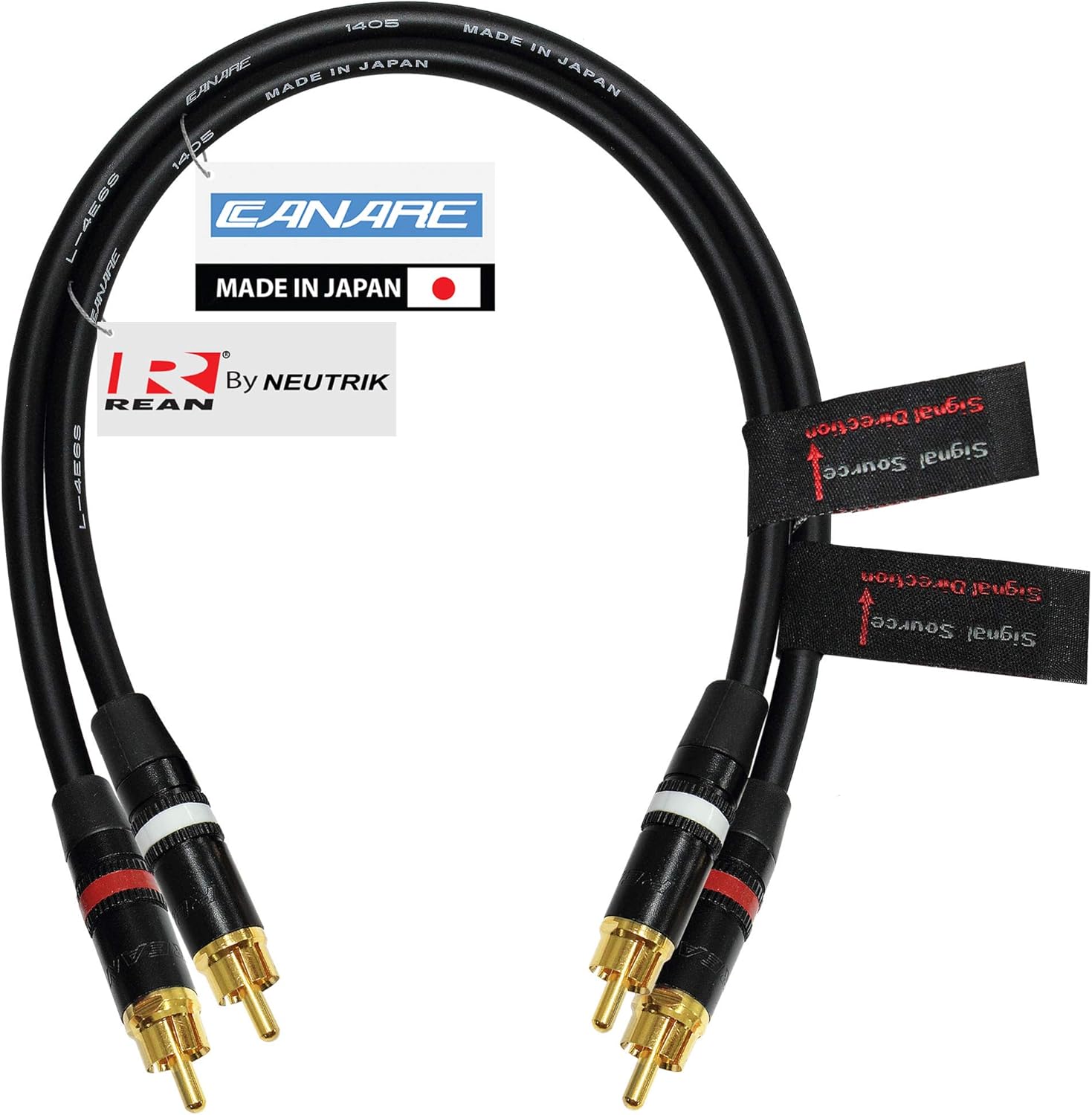 1.5 Foot RCA Cable Pair - Made with Canare L-4E6S, Star Quad, Audio ...