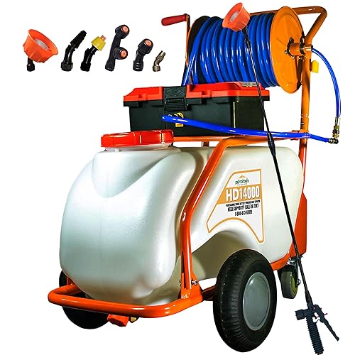 PetraTools Battery Powered Sprayer - 14 Gallon Push Cart - Weed Sprayer ...