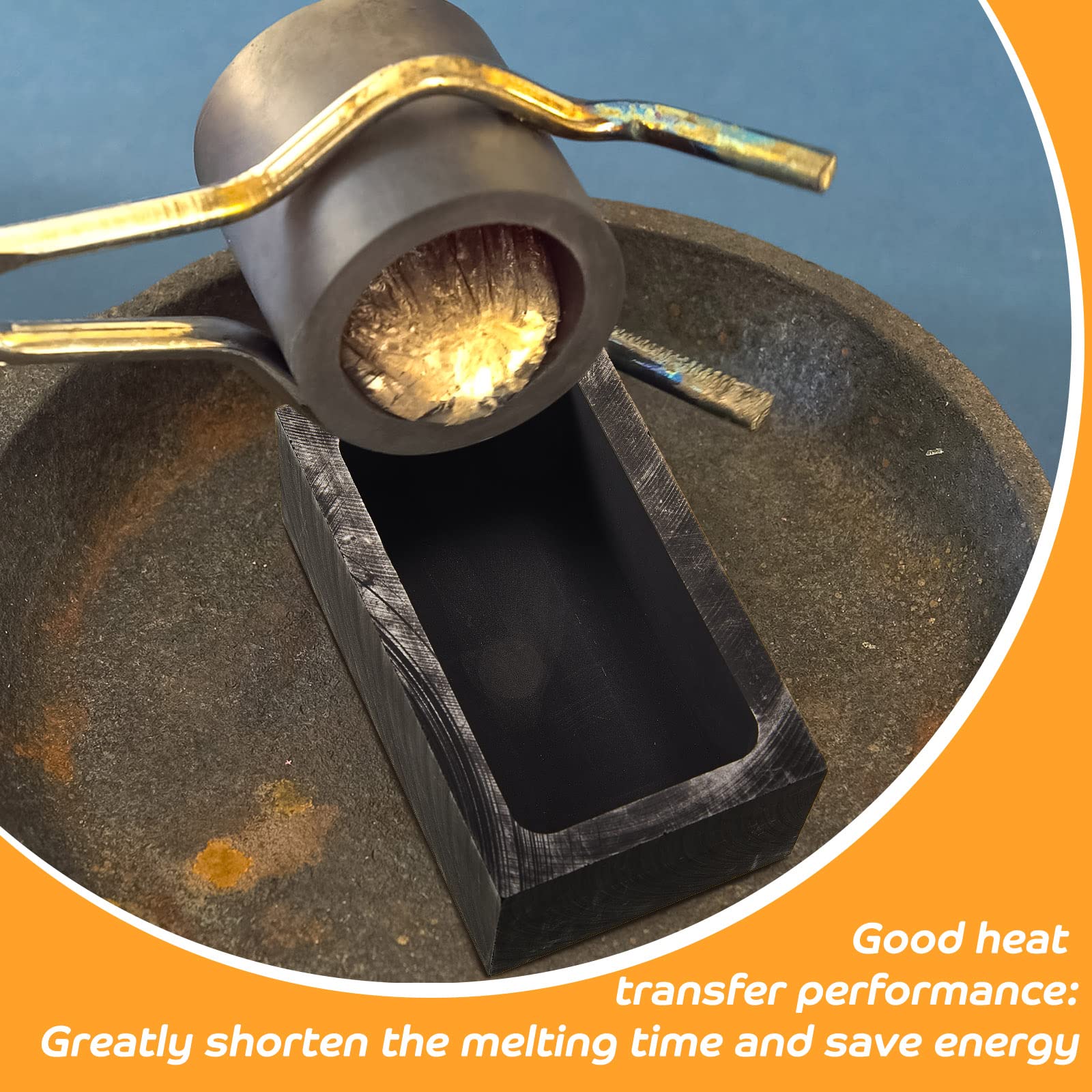 2 Pieces Graphite Ingot Mould Crucible Mould For Casting Gold Silver ...