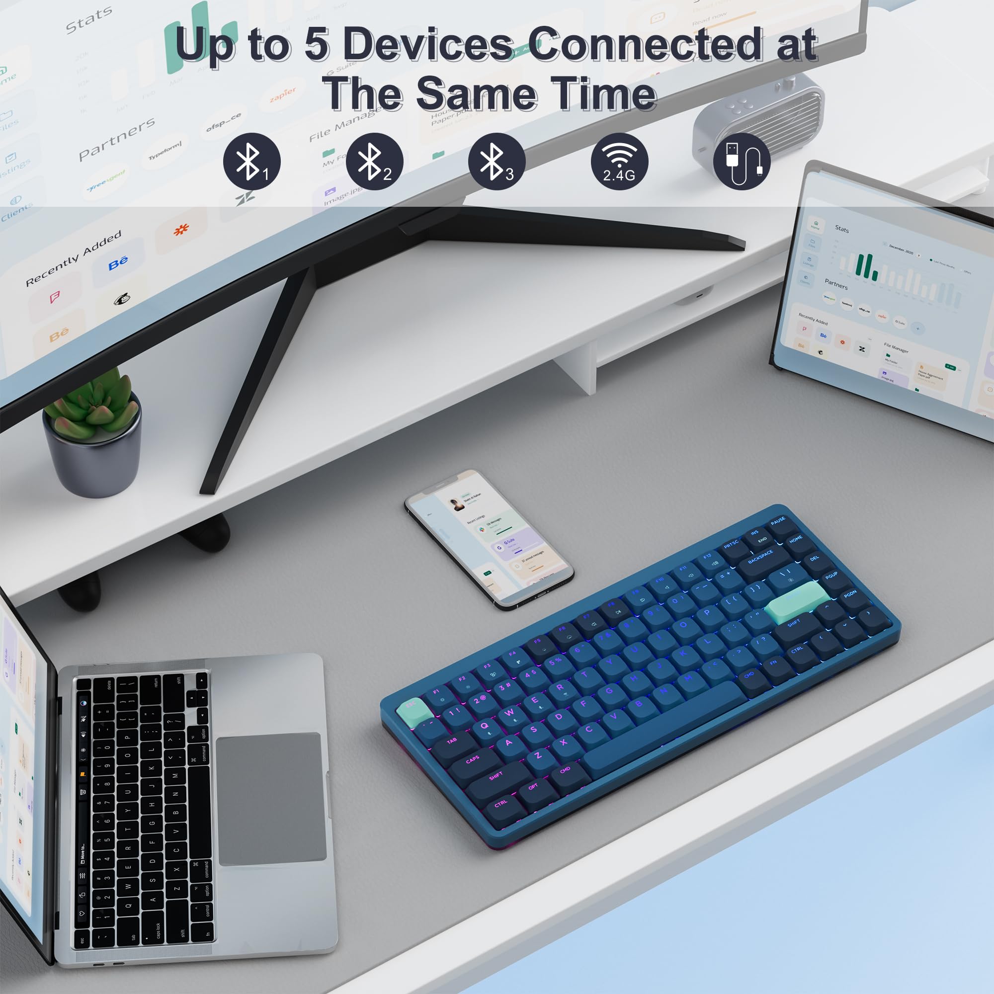 Mua COSTOM L75 Low Profile Mechanical Keyboard, 75% Wireless Keyboard ...