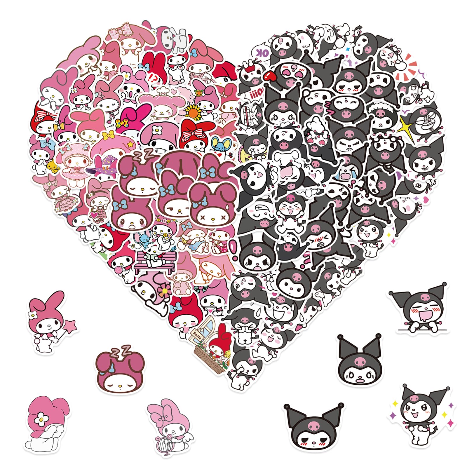 Mua 100Pcs My Melody and Kuromi Sticker for Kids,Cute Cartoon ...
