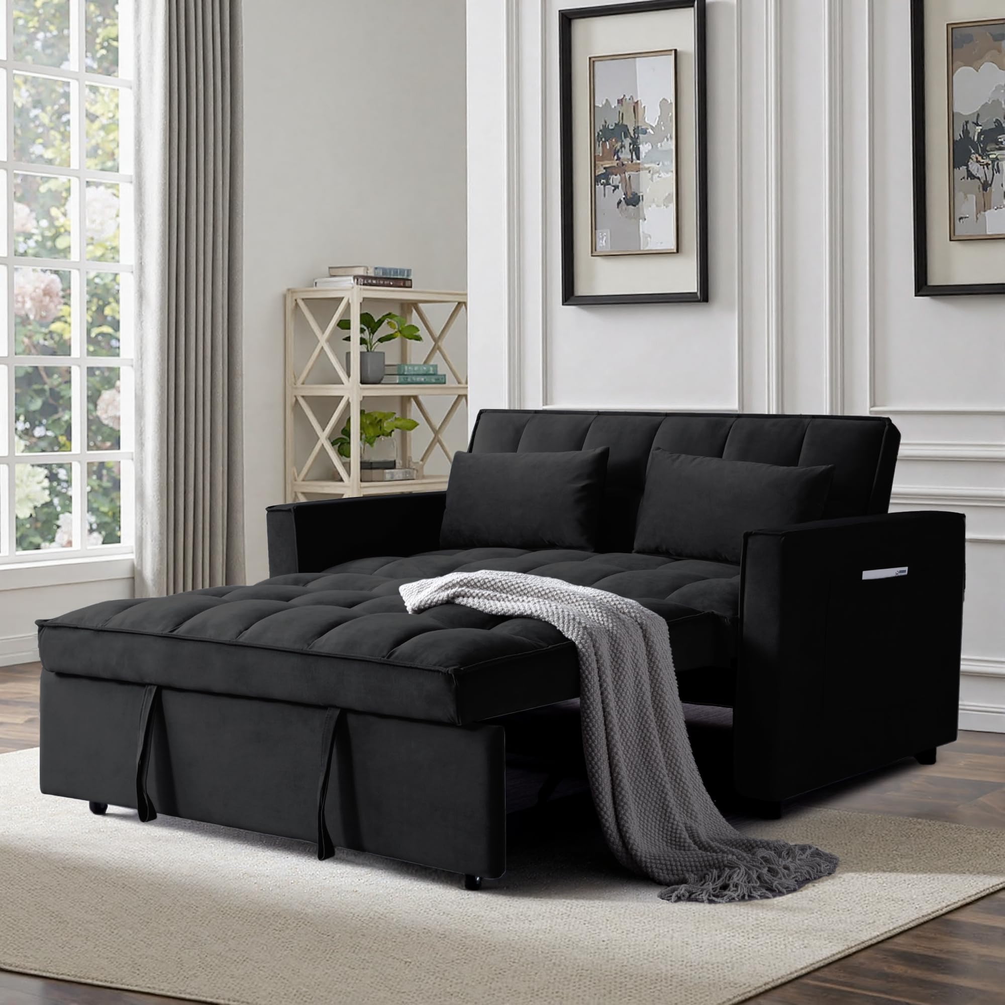 VARIABLE SOFA BED Linkhoo 3 in 1 Convertible Sofa Bed, 54" Pull-Out ...