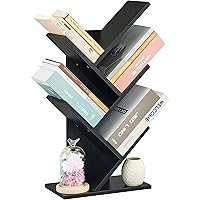 Amazon.com: Hoctieon 4 Tier Tree Bookshelf, 4 Shelf Bookcase, Free ...