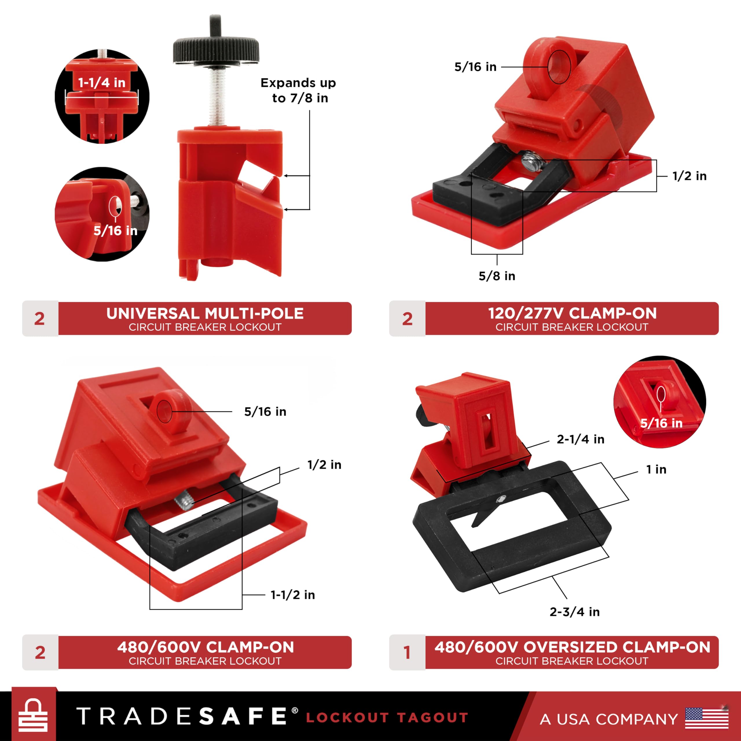 Mua TRADESAFE Breaker Lockout Tagout Electrical Loto Kit, 120/277V to 480/600V Circuit Breaker ...