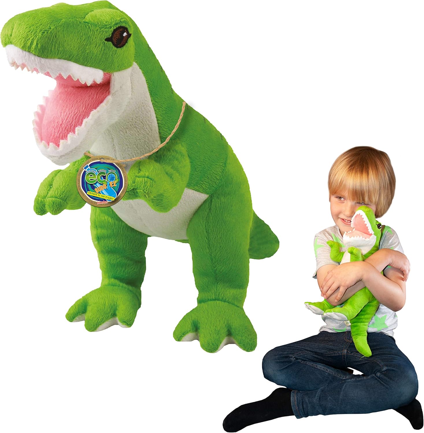 EcoBuddiez T-Rex Soft Toy, Large (35cm) – Soft and Cuddly Dinosaur Toy ...