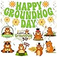 Amazon.com: Happy Groundhog Day Banner, Groundhog Day Decorations, No ...