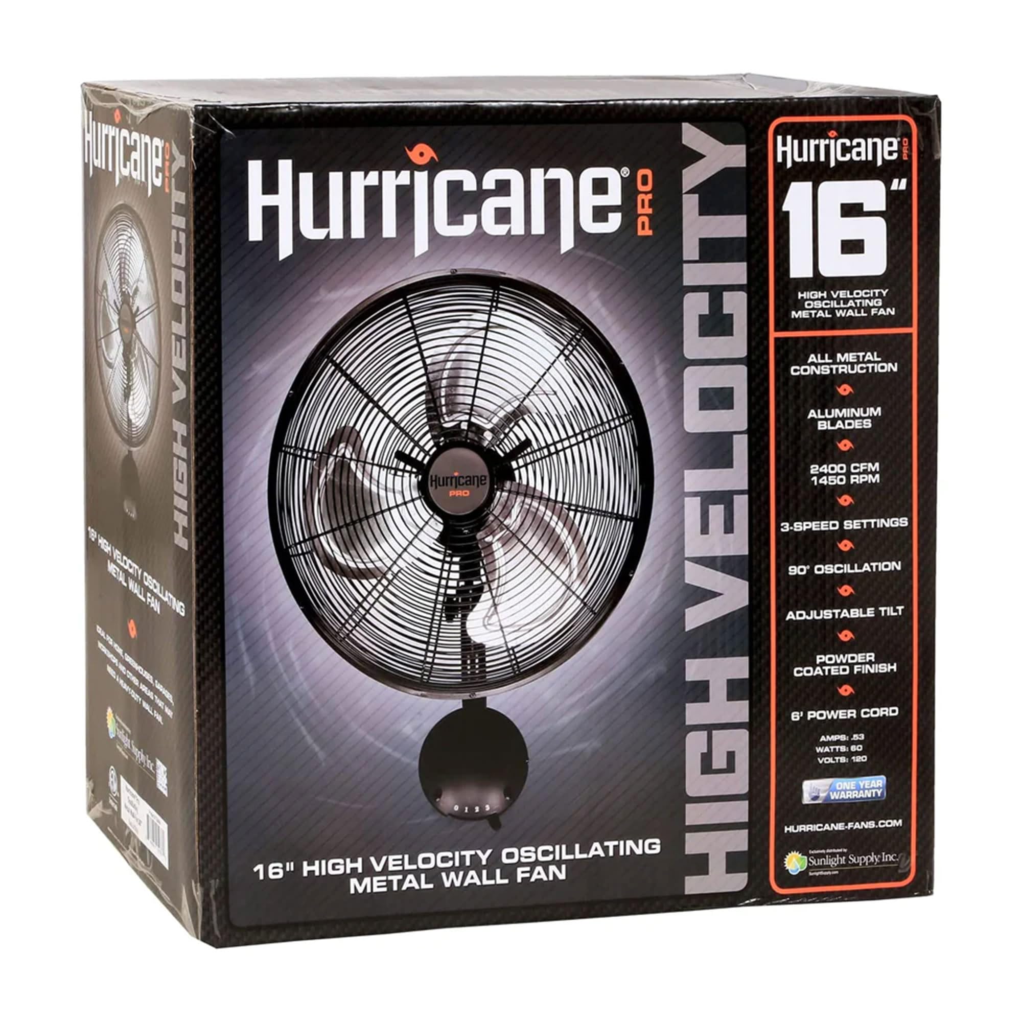 Mua Hurricane Pro High Velocity Oscillating Metal Wall Mount Fan w/ 3 ...