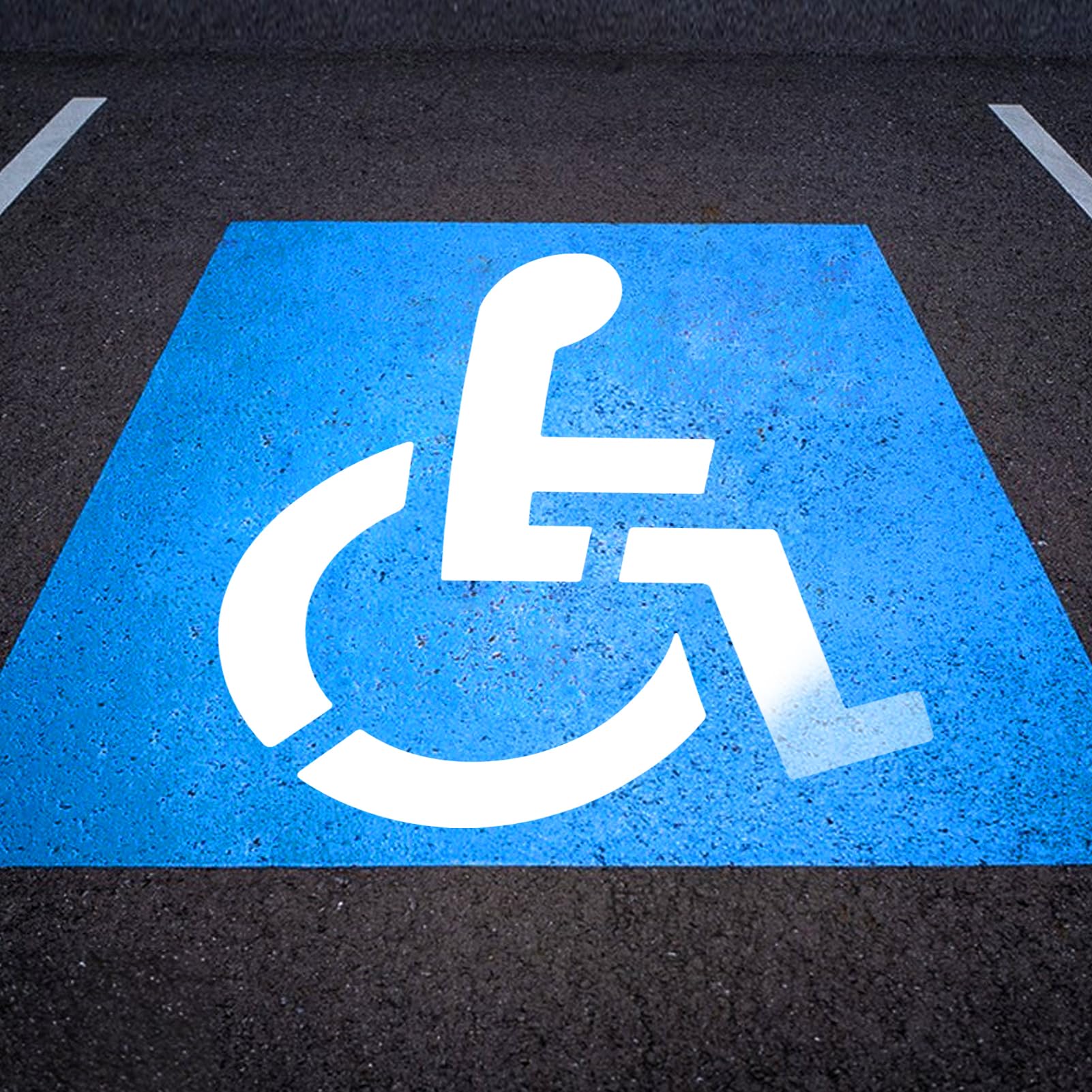 Handicap Parking Stencil, 33"x36" Reusable Silicone Parking Lot ...