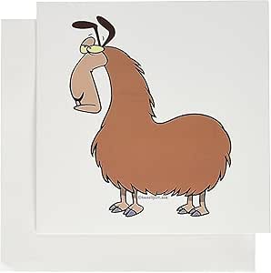 Amazon.com : 3dRose Goofy Llama Cartoon - Greeting Cards, 6 x 6 inches ...