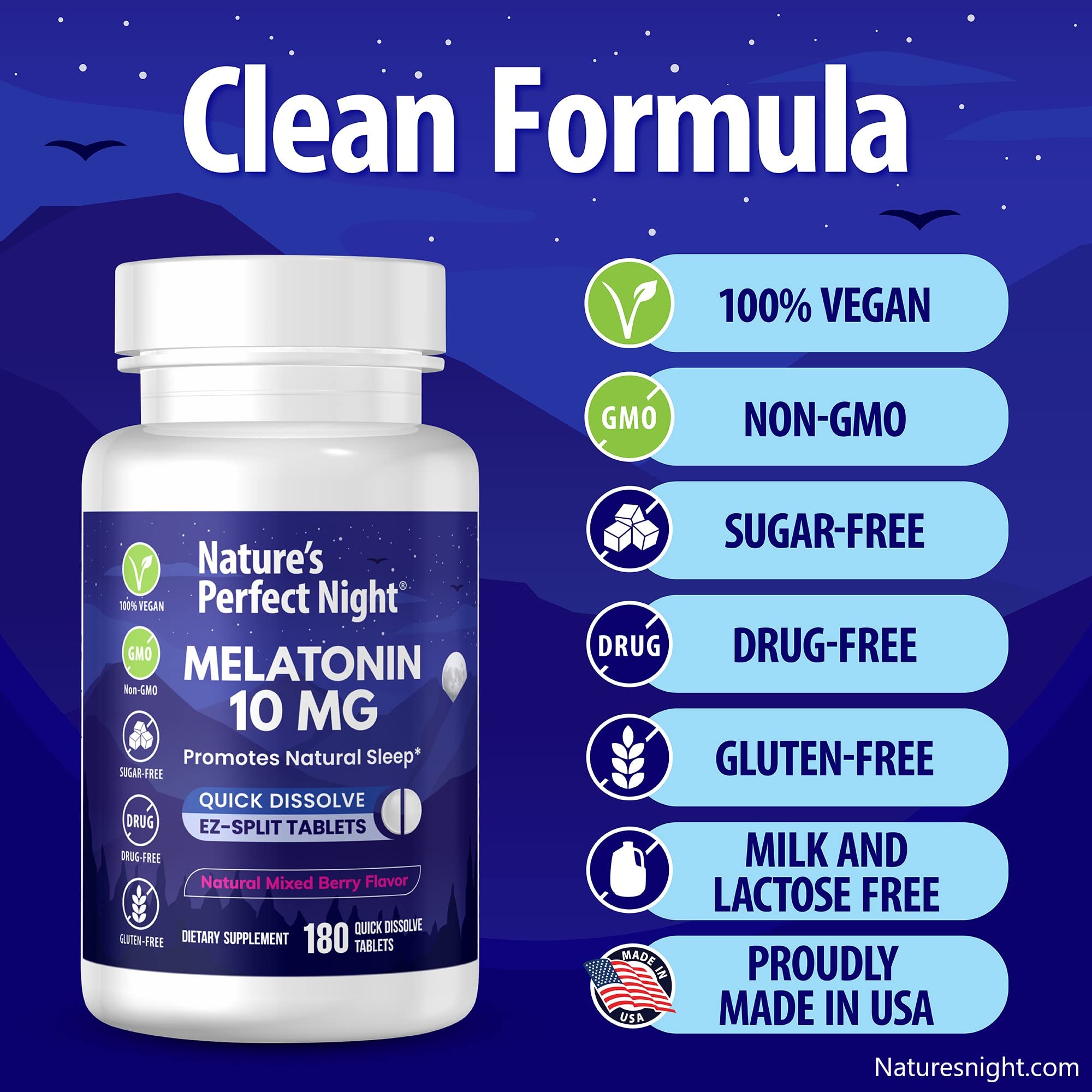 Mua Melatonin 10mg | 180 Quick Dissolve Tablets | Natural Mixed Berry ...