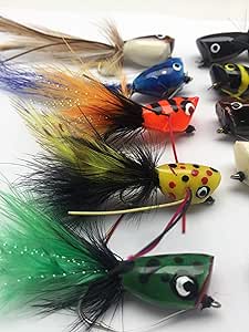 Amazon.com : Poppers for Bass Pike Trout Fishing 10 Pack Prima Poppers ...