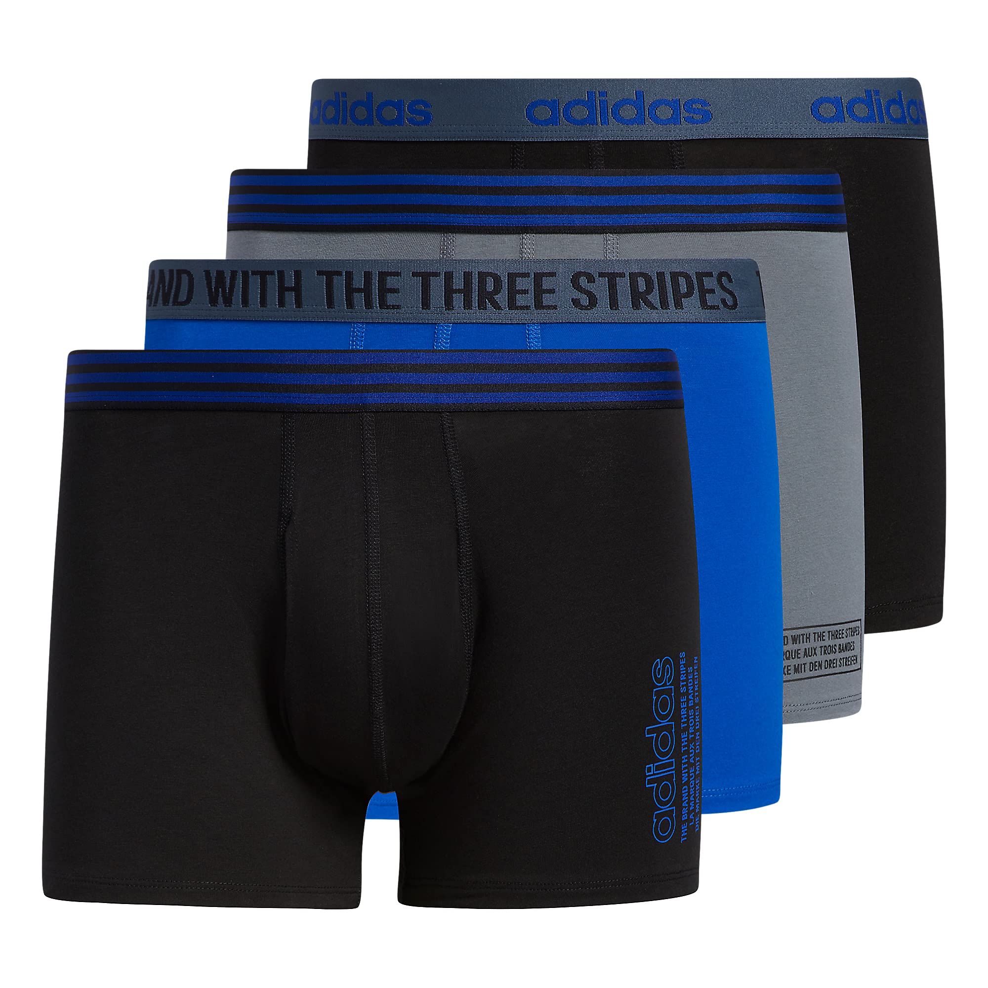 adidas Men's Core Stretch Cotton Trunk Underwear (4-Pack), Black ...
