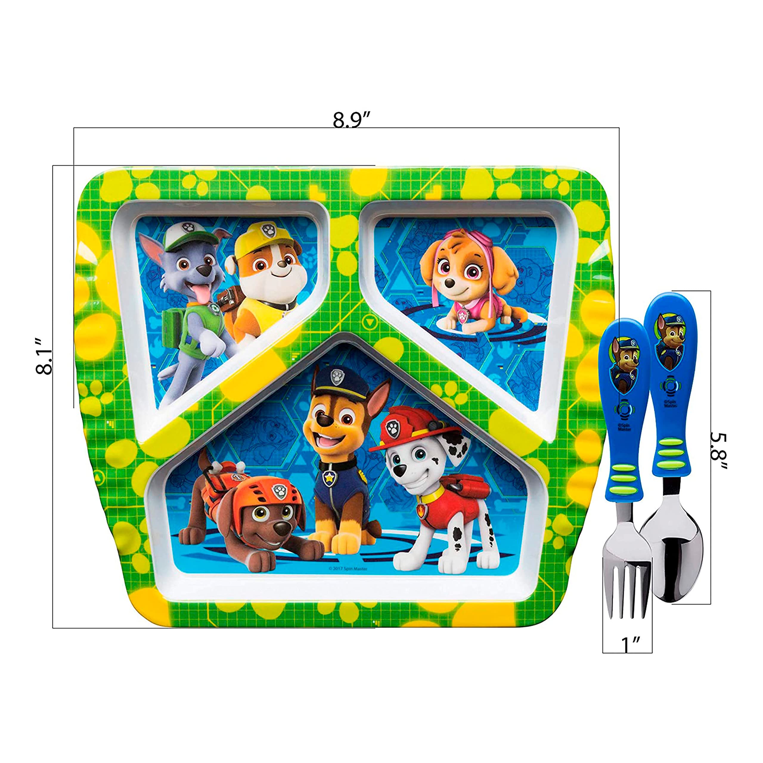 Mua Zak Designs Paw Patrol Dinnerware Set Includes Melamine 3-Section ...