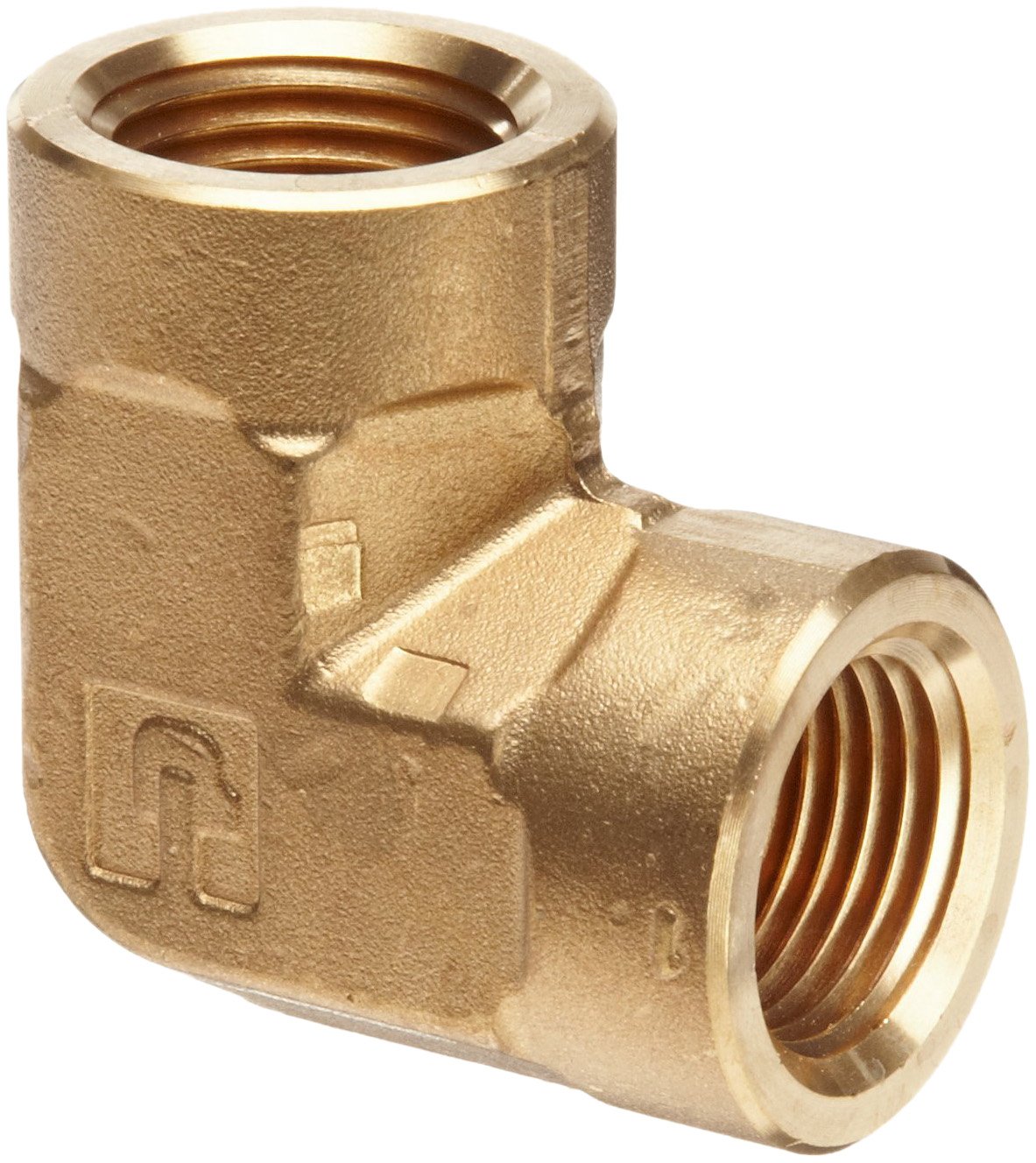 Parker Brass Pipe Fitting, 90 Degree Elbow, 1/2" NPT Female X 1/2" NPT ...