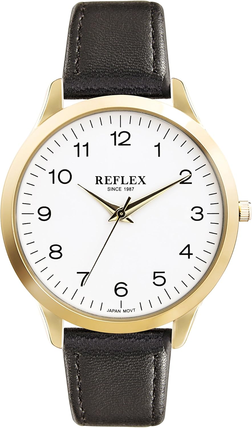 Reflex Mens Analogue Classic Quartz Watch with PU Strap REF0028: Amazon ...
